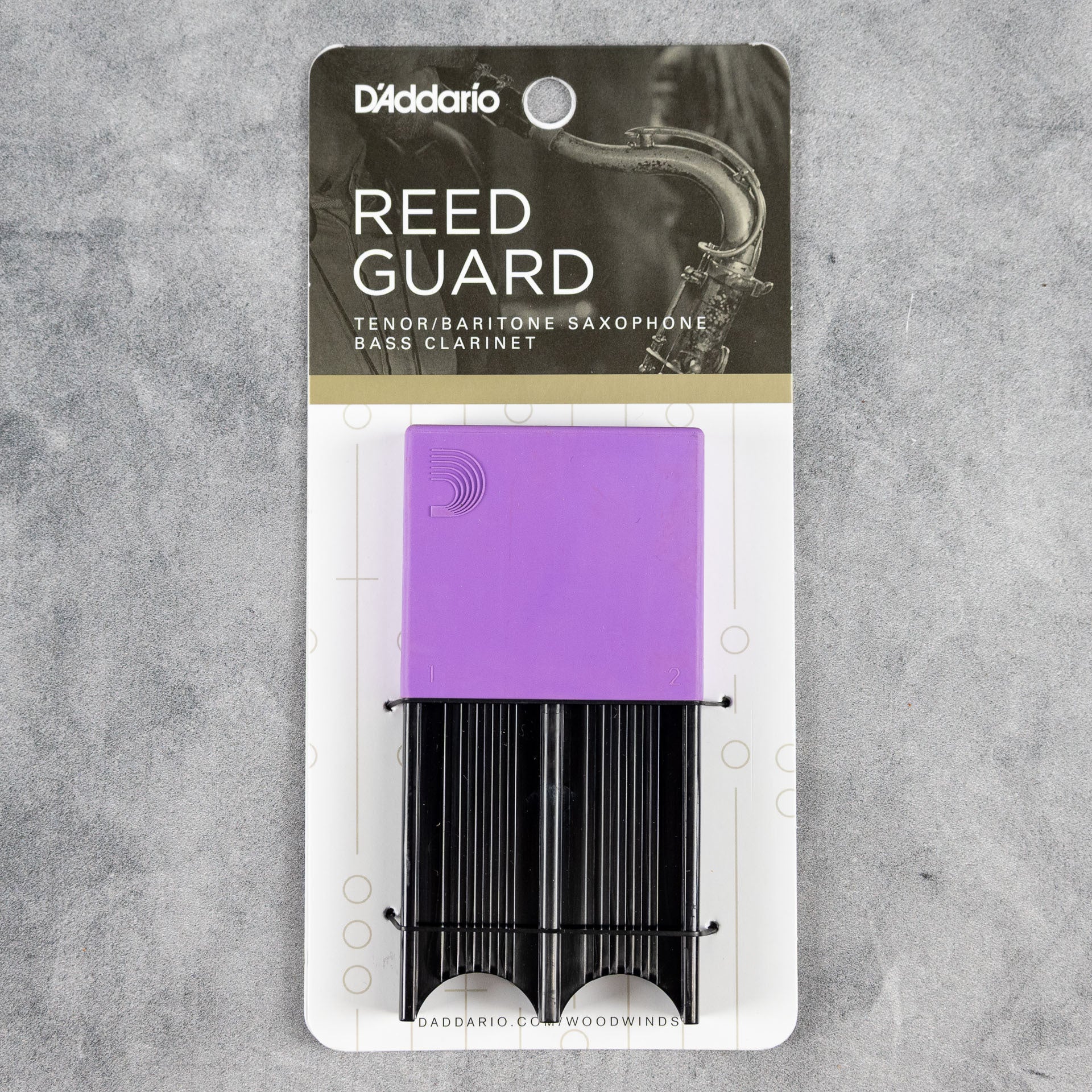 D'Addario Tenor/Baritone Sax Reed Guard, Purple (Holds 4 Reeds ...