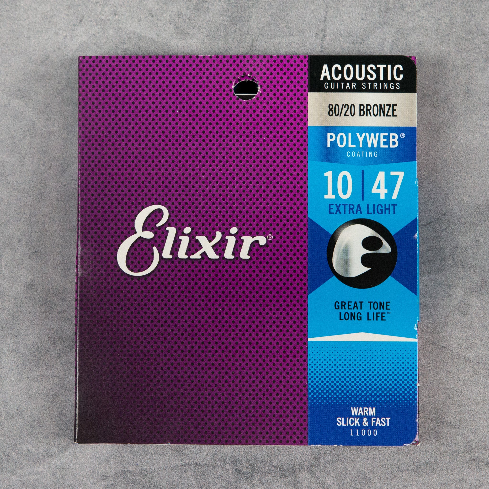 Elixir 11000 PolyWeb Coated 80/20 Bronze Acoustic Guitar Strings, Extr ...